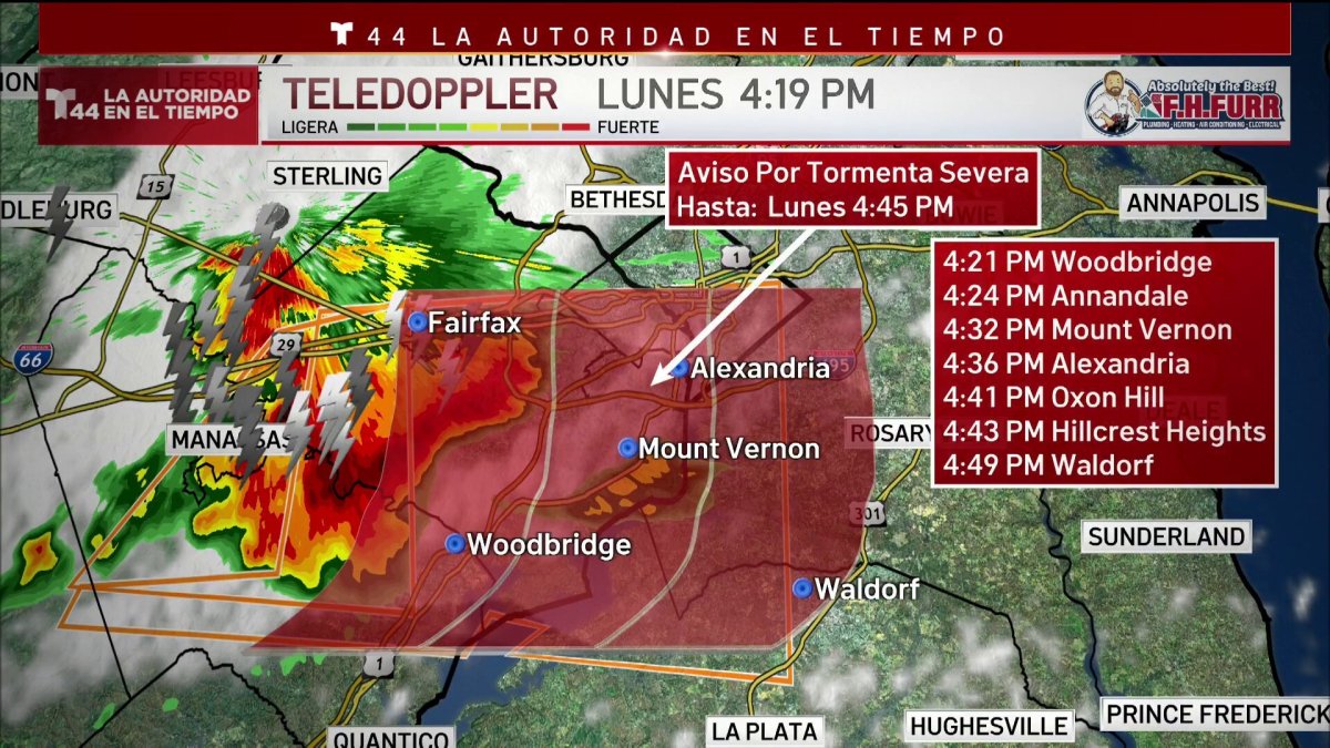 Tormentas severas golpean a partes de DC, Maryland y Virginia ...