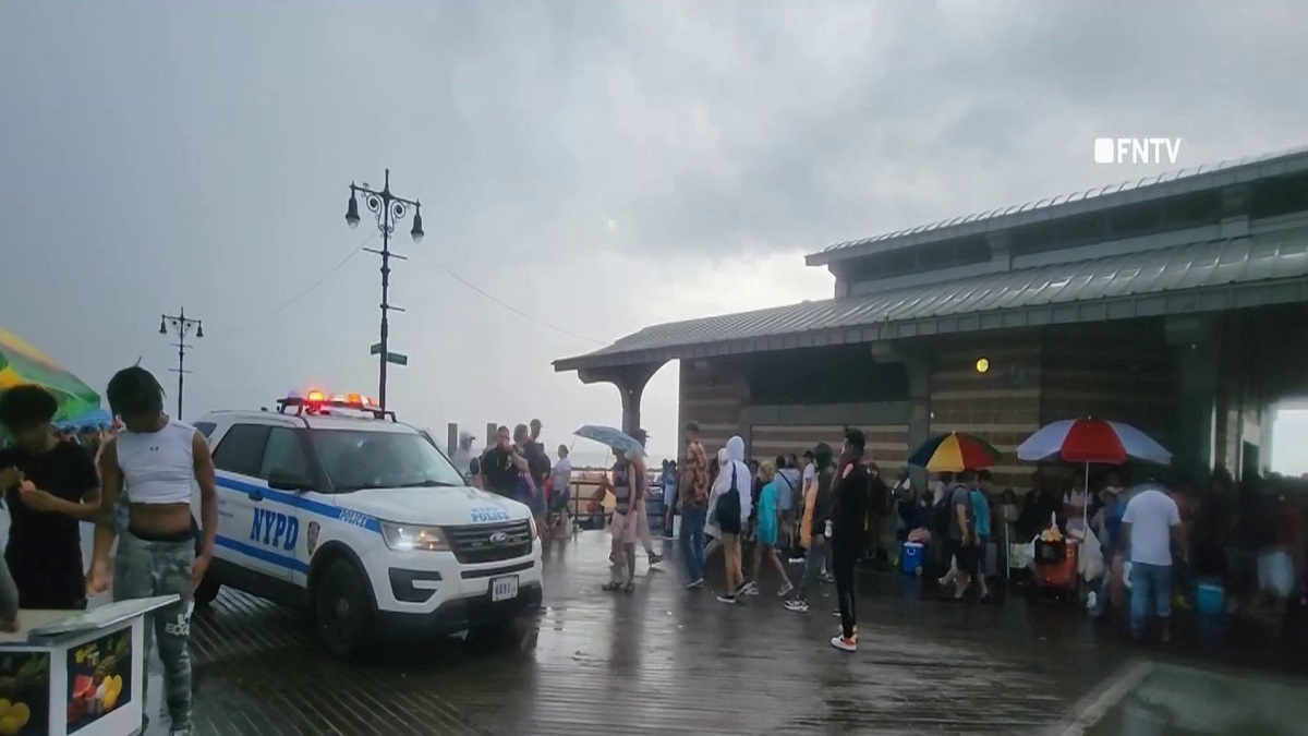 Lightning Strike at Coney Island Beach During Fourth of July ...